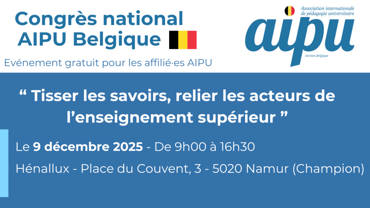 Congrès National AIPU Belgique | Association Internationale de Pédagogie Universitaire